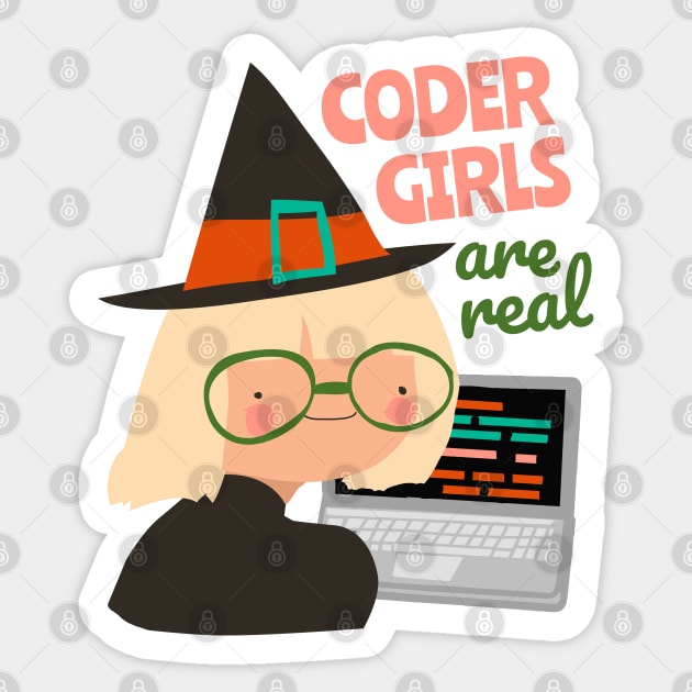 Coder girls are real - Programmer Girl - Sticker | TeePublic